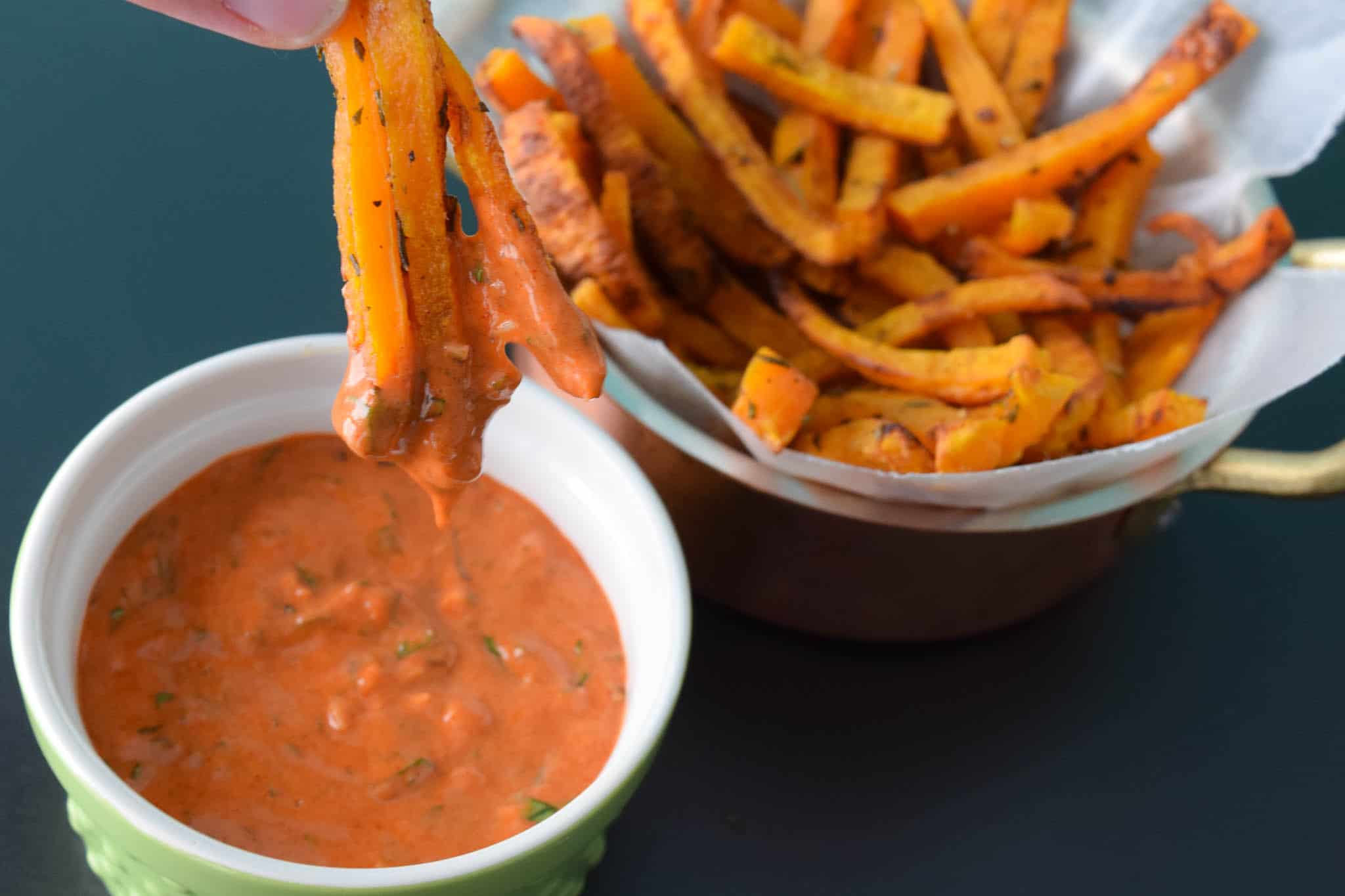 Butternut Squash "Fries" with Magic Sauce | Cuts and Crumbles
