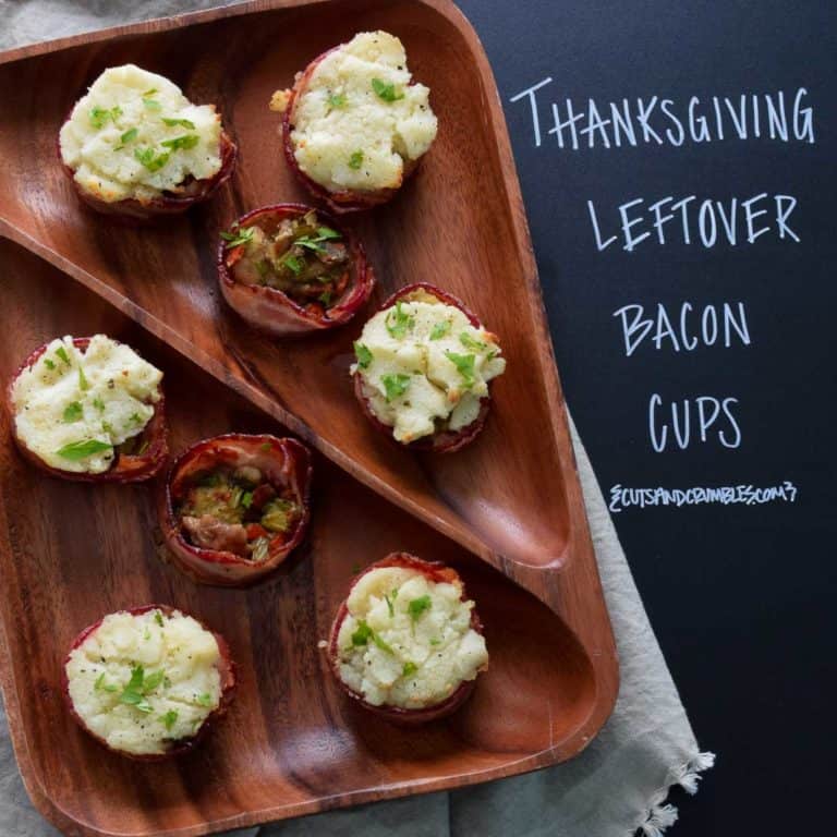 Thanksgiving Leftover Bacon Cups - Cuts and Crumbles